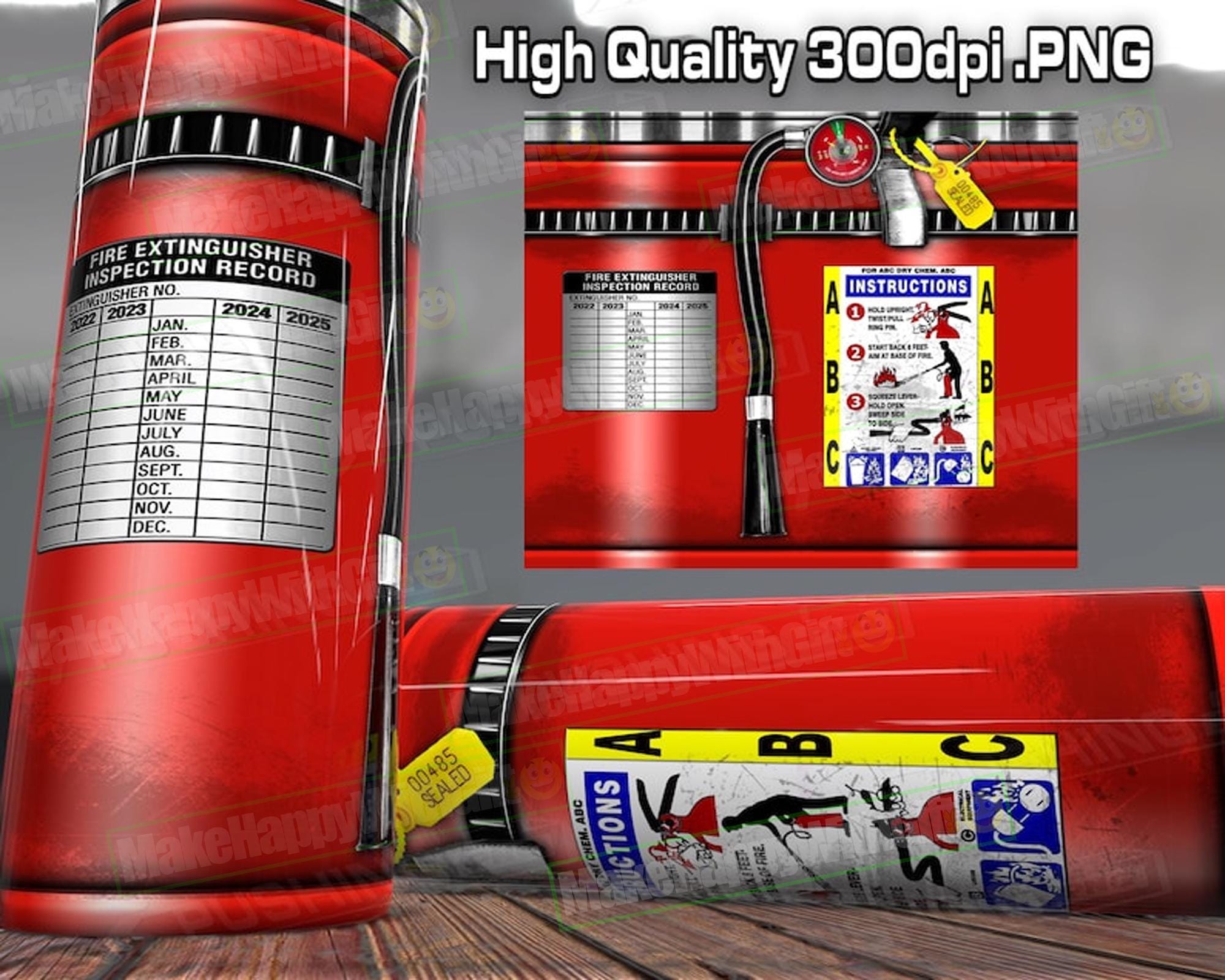 Fire Extinguisher Tumbler Wrap, Firefighter PNG, Seamless Sublimation ...
