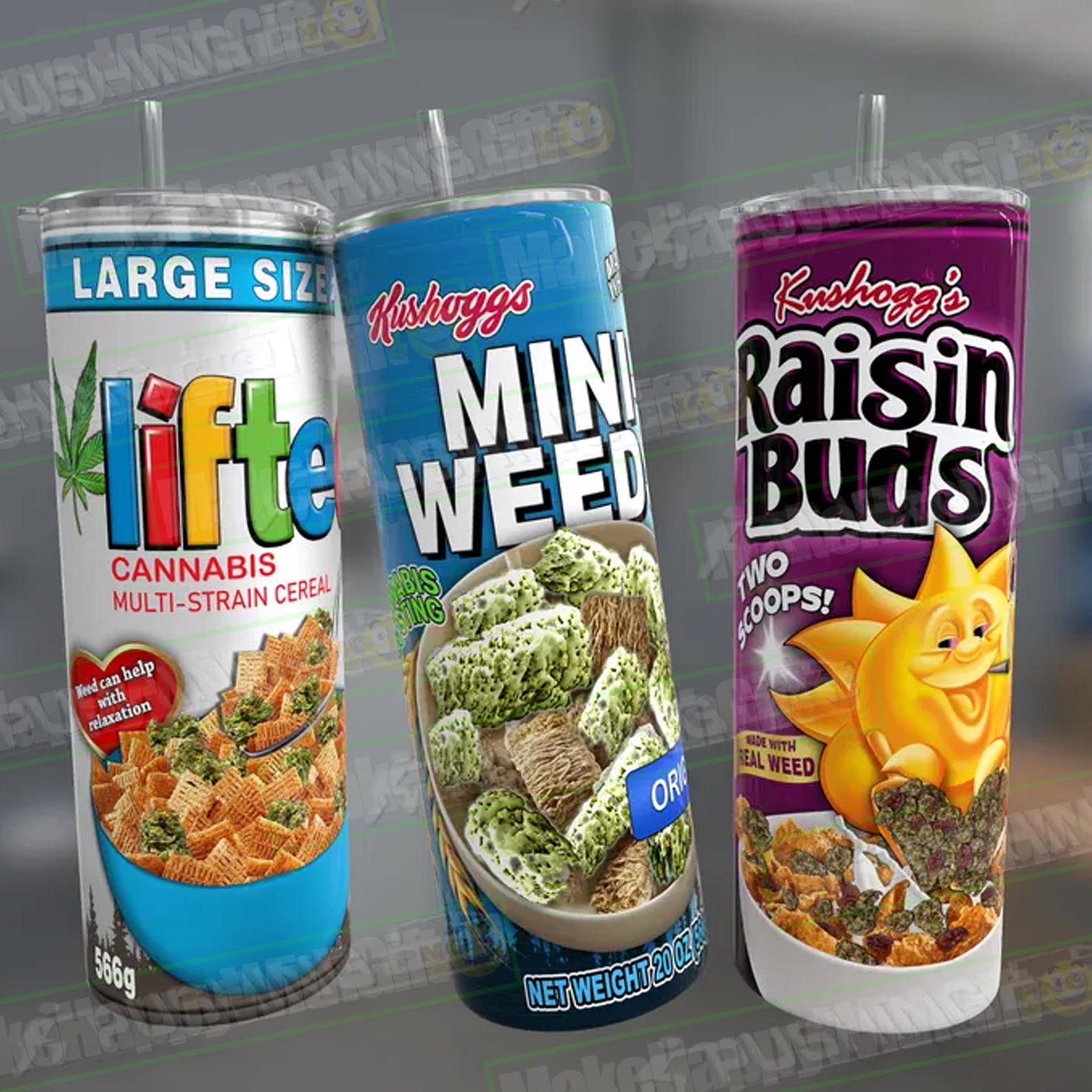 Weed Cereal 20oz Tumbler Wrap Bundle, Funny 420 Tumbler PNG, Marijuana ...