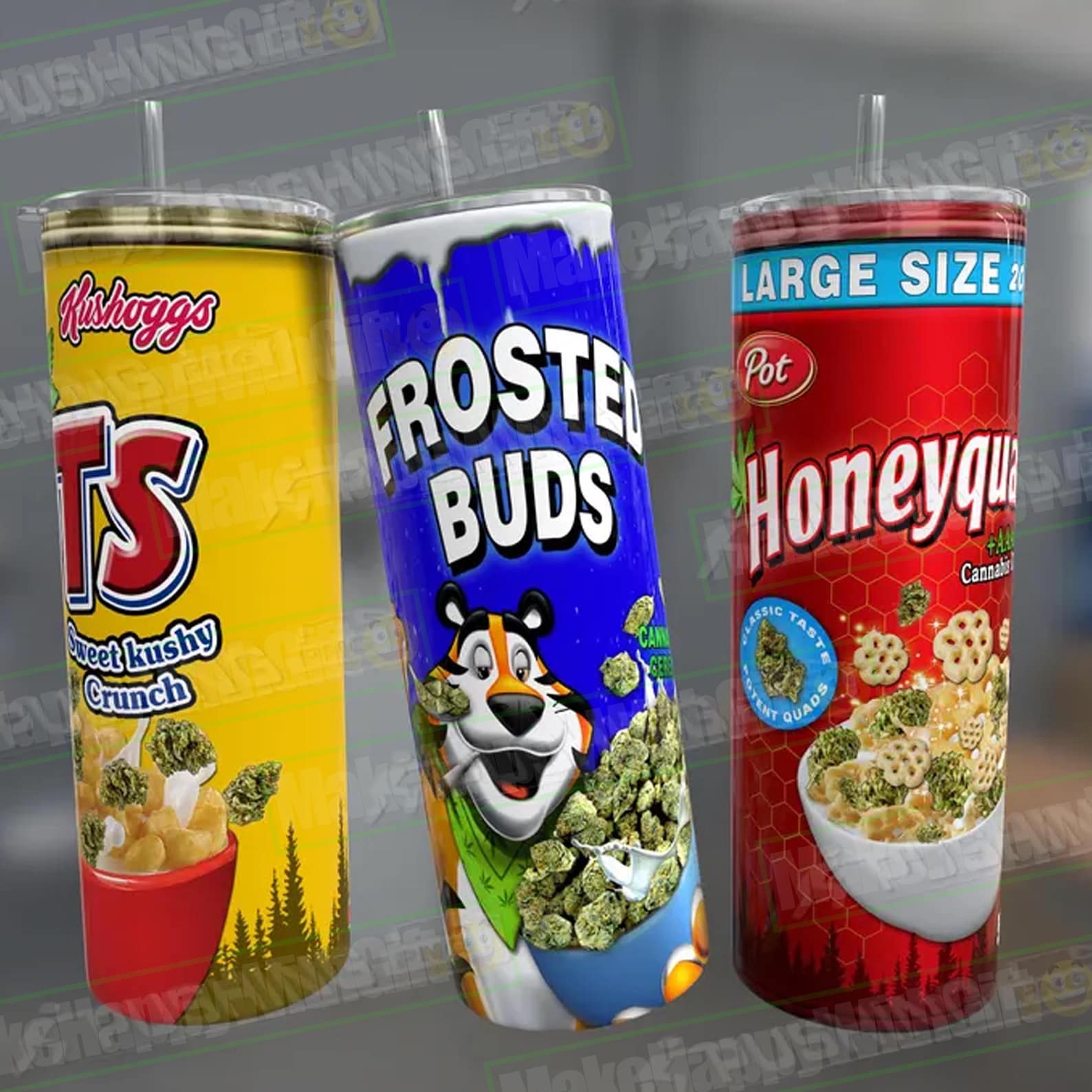 Weed Cereal 20oz Tumbler Wrap Bundle, Funny 420 Tumbler PNG, Marijuana ...
