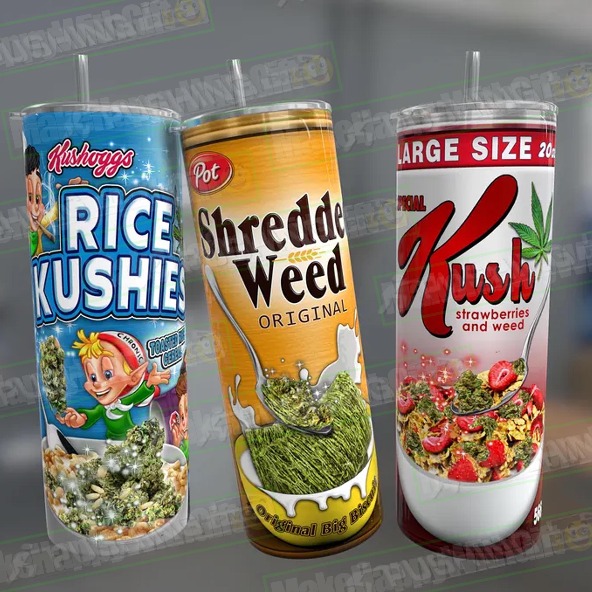 Weed Cereal 20oz Tumbler Wrap Bundle, Funny 420 Tumbler PNG, Marijuana ...
