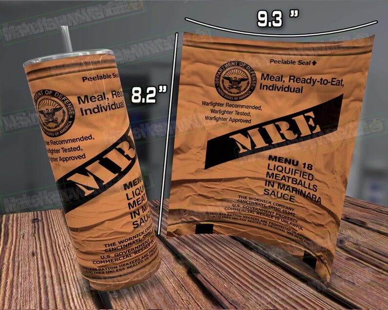 Army MRE Tumbler Wrap, Funny Soldier Gift (digital File) - Etsy