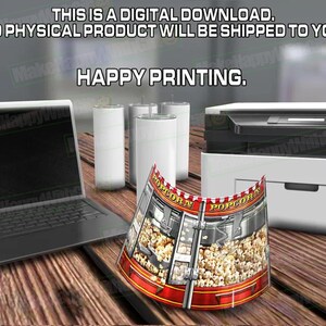 Popcorn Machine 20oz Tumbler Wrap, Funny Snacks Design (PNG Digital ...