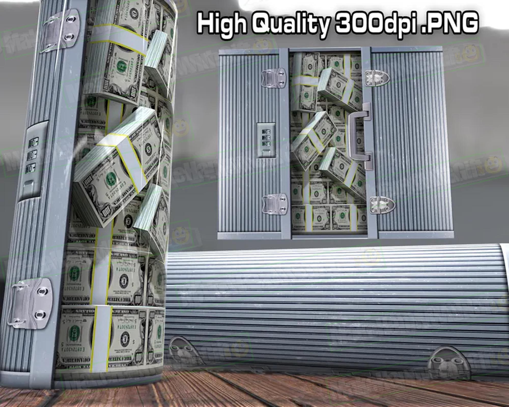 Money 20oz Tumbler Wrap, Money Briefcase Tumbler PNG, Cash PNG, Dollars ...