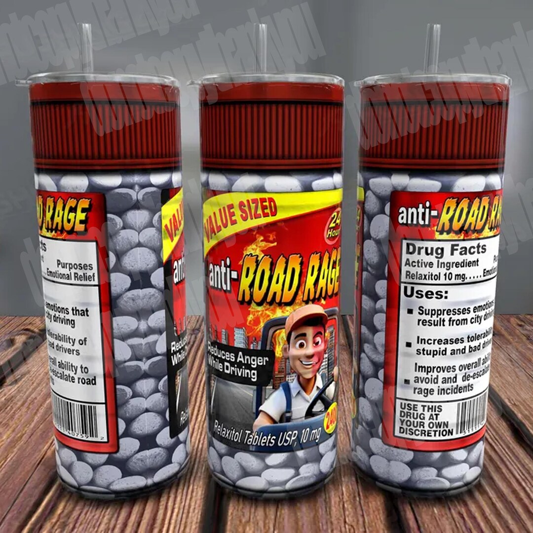 Road Rage Pills 20oz Tumbler Wrap, Funny Prank Pills 20 Oz Tumbler Wrap ...