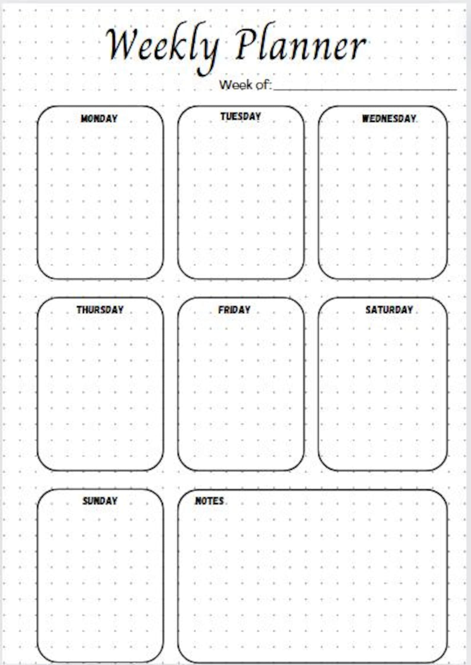 Weekly Planner Printable Bullet Journal - Etsy