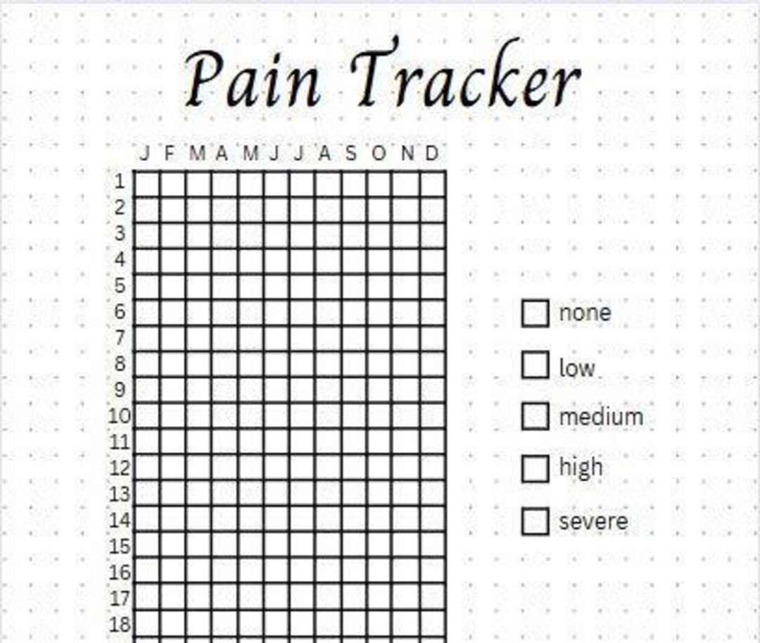 Pain Tracker Printable Bullet Journal Page - Etsy UK