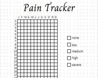 Pain Tracker Bullet Journal-printable Pages - Etsy