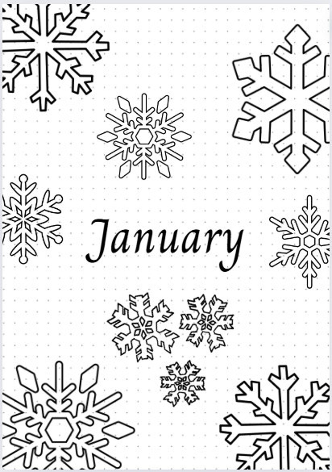 January Title Page Printable Journal Page - Etsy