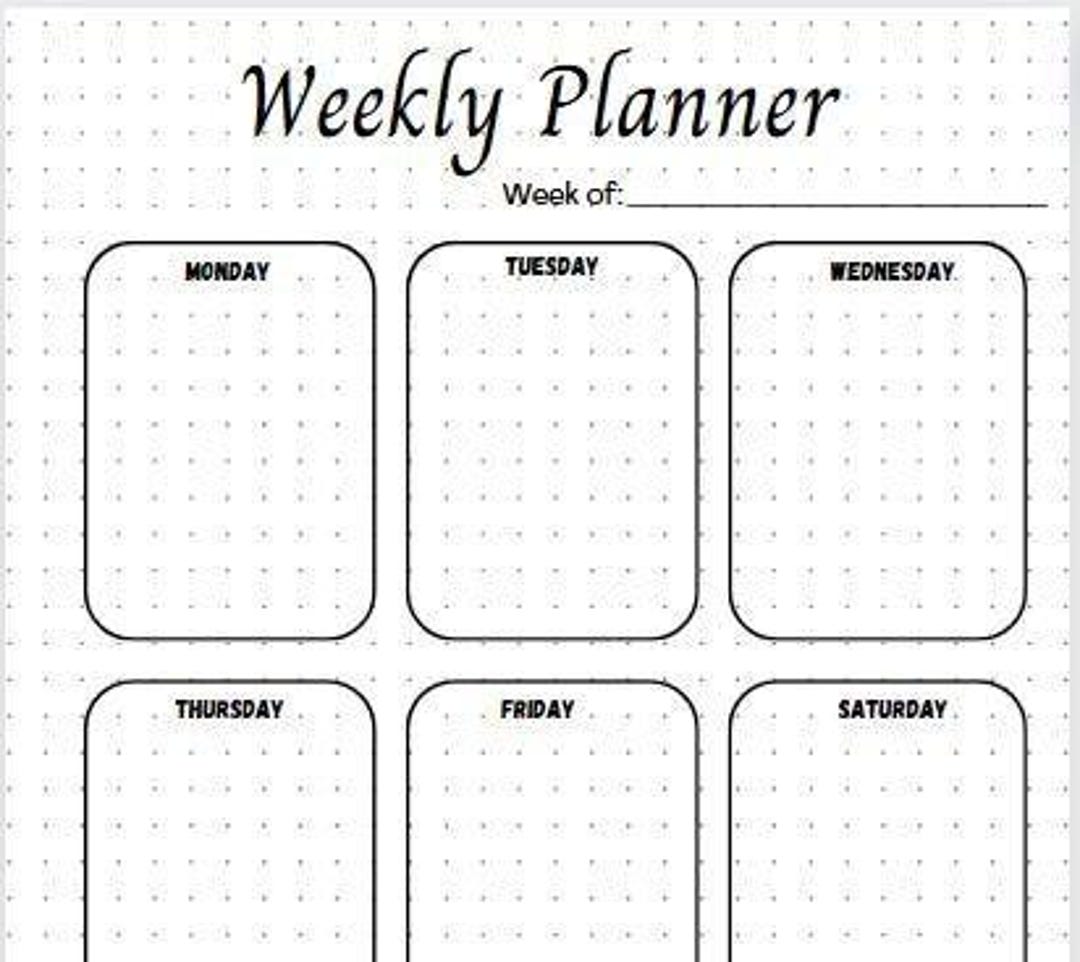 Weekly Planner Printable Bullet Journal - Etsy