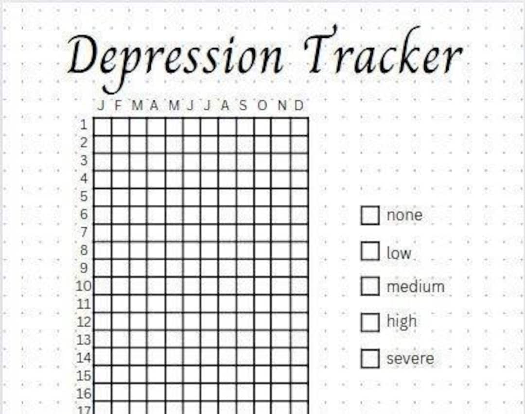 Depression Tracker Printable Bullet Journal - Etsy