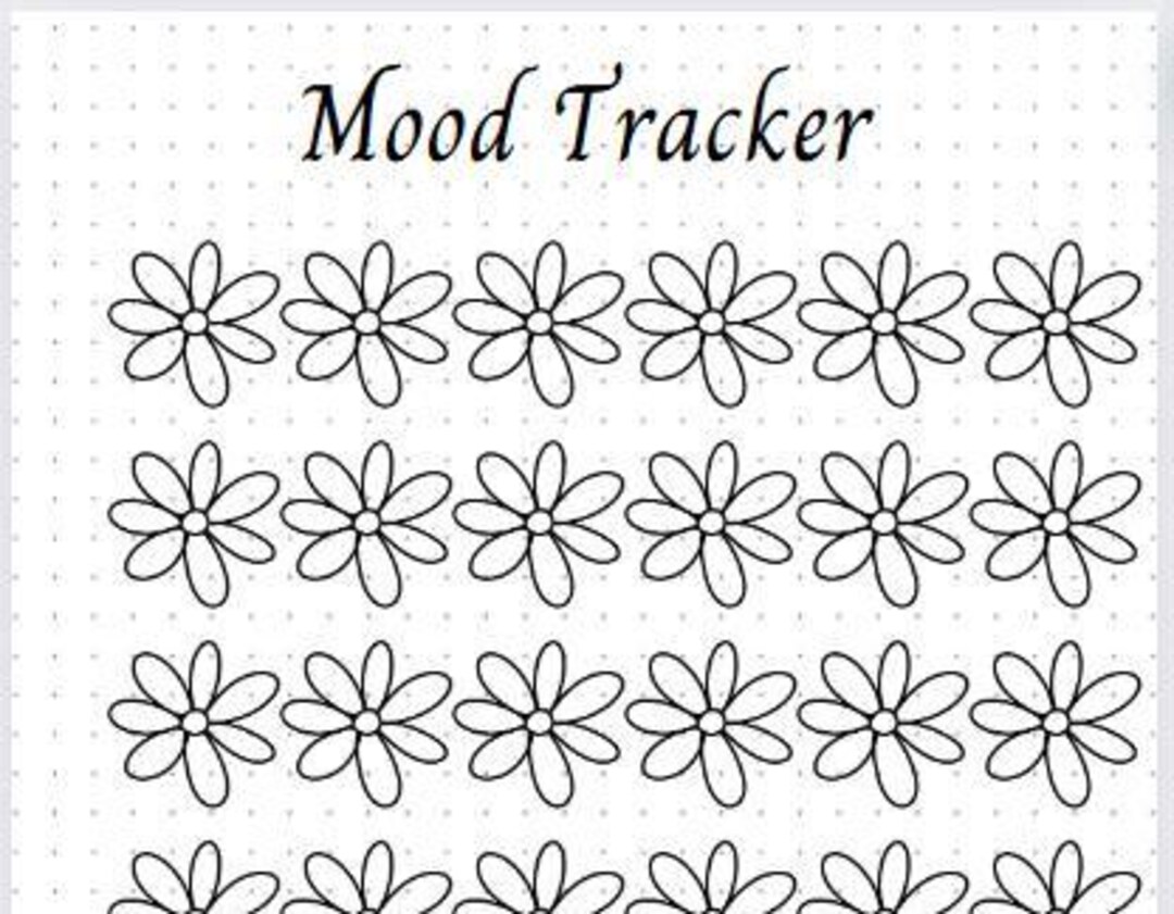 Flower Mood Tracker Printable Bullet Journal - Etsy