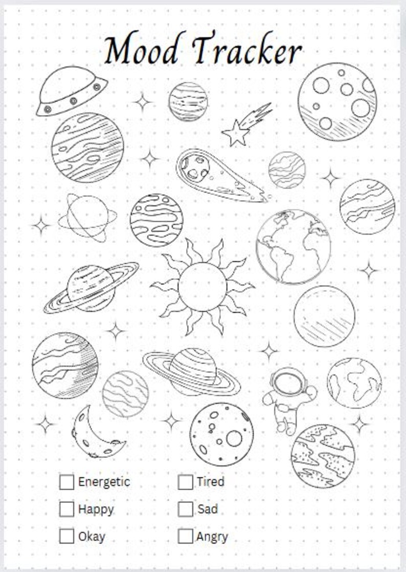 Planets Mood Tracker Printable Bullet Journal - Etsy Australia