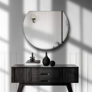 Frameless Half Round Circular Wall Mirror, Unframed Semicircle Cut ...