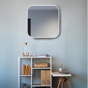 Square Wooden Wall Mirror, Quadrilateral Equal-sided Shape Mirror ...