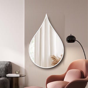 Decorative Teardrop Wall Mirror – Elegant & Modern Design Various Color ...