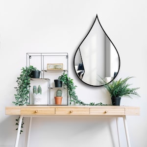 Decorative Teardrop Wall Mirror – Elegant & Modern Design Various Color ...
