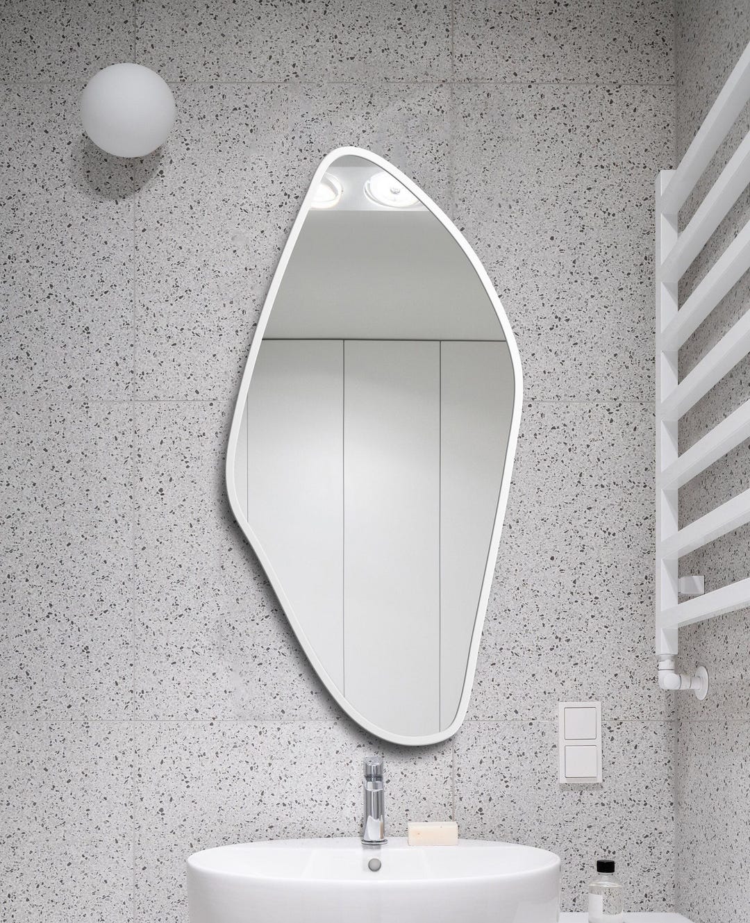 Asymmetrical Blob Wall Mirror , Modern Organic Shape Mirror for Living ...