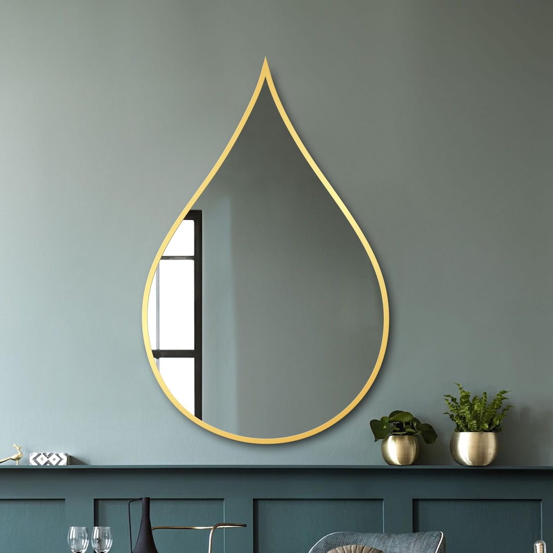 Decorative Teardrop Wall Mirror – Elegant & Modern Design Various Color ...