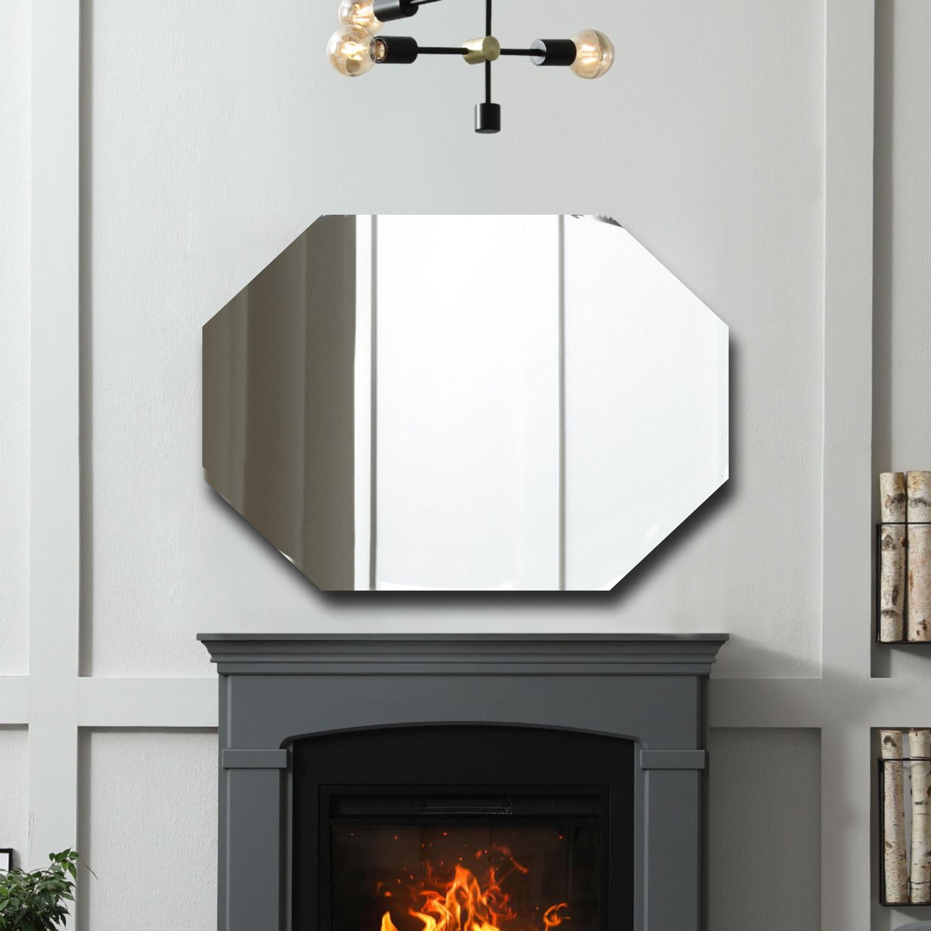 Frameless Octagon Wall Mirror, Unframed Geometrical Mirror for Modern ...