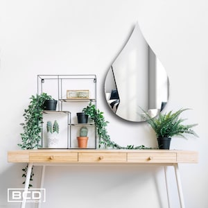 Frameless Water Drop Wall Mirror: Geometric Entryway Mirror Raindrop ...