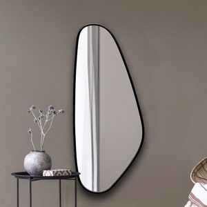 Asymmetrical Irregular Wood Wall Mirror L Full-length Mirror L Modern ...