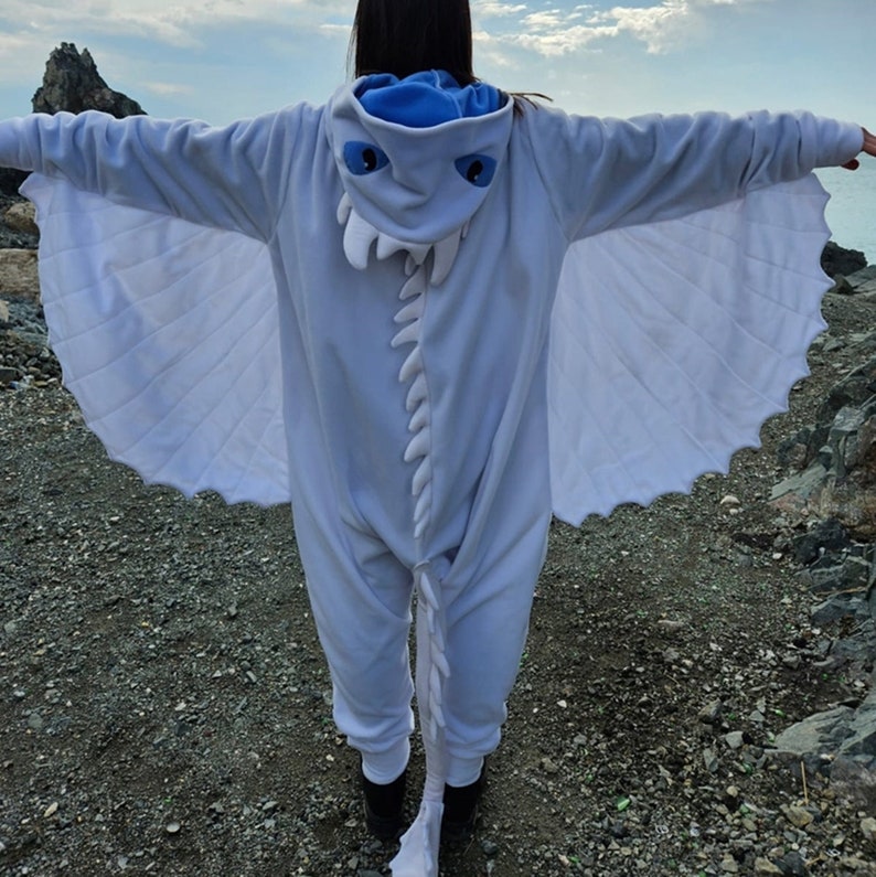 Light Fury Costume for Adults How to Train Your Dragon Cosplay Kigurumi ...