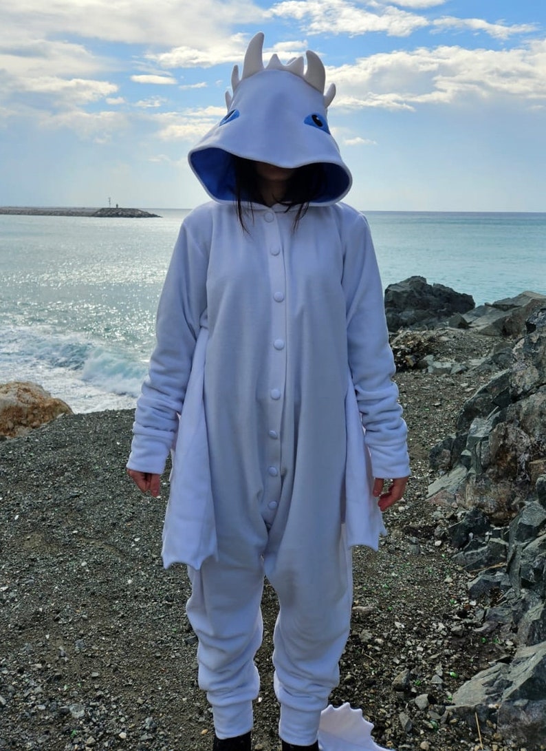 Light Fury Costume for Adults How to Train Your Dragon Cosplay Kigurumi ...