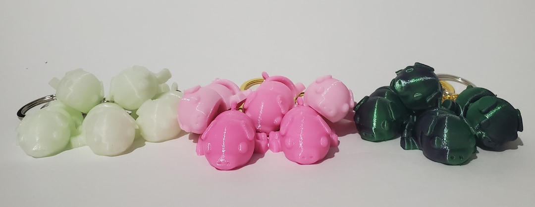 Piglet Keychains 3D Printed PETG Pigs Green/pink/glo-green - Etsy