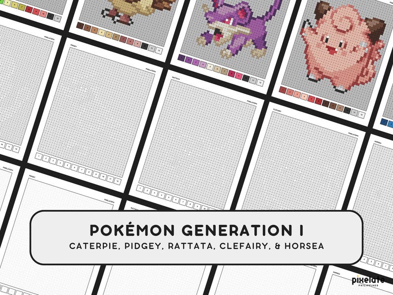 Pokémon Printable Coloring Pages Sheets Book | Caterpie Pidgey Rattata ...