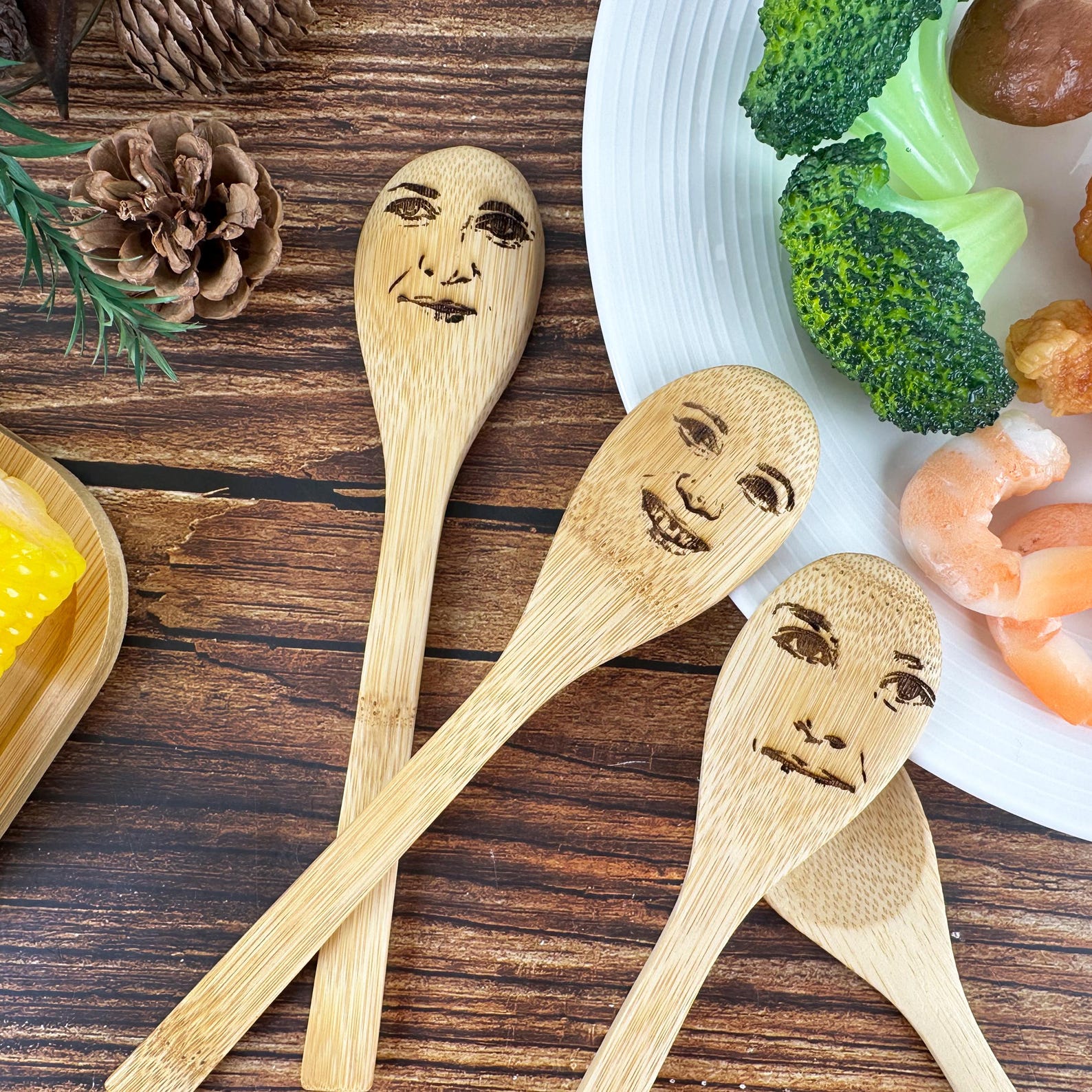 Face Carved Wooden Spoon, Any Face on a Spoon,unique Gift for Friends ...