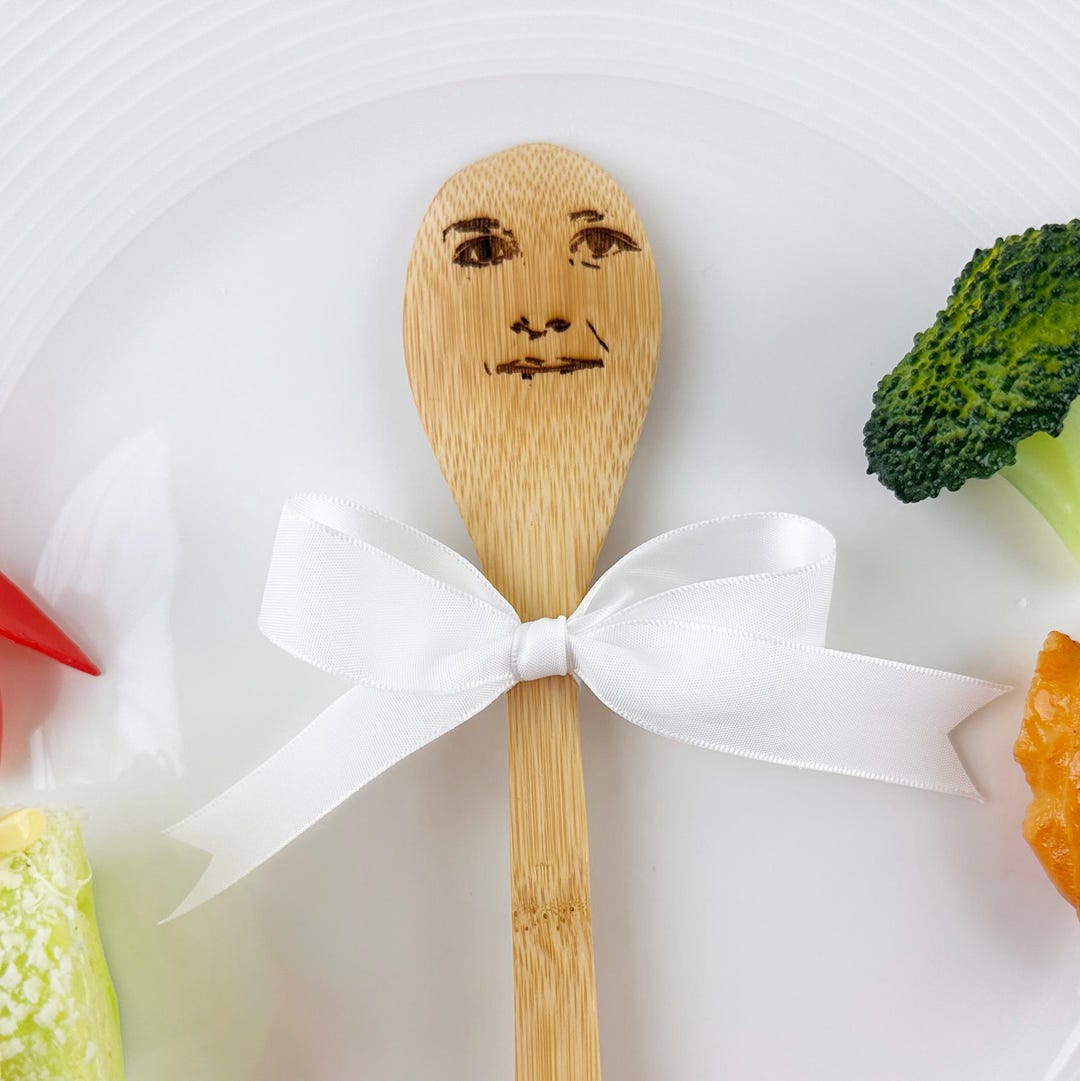 Wooden Spoon Engraved With Facial Features, Custom Face Spoon for Dad ...