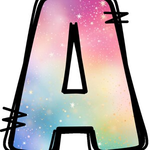 Rainbow Doodle Letters - Etsy