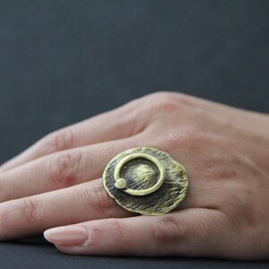 Large Boho Ring , Bronze Handmade Ring , Ethnic Unique Jewelry , Large ...