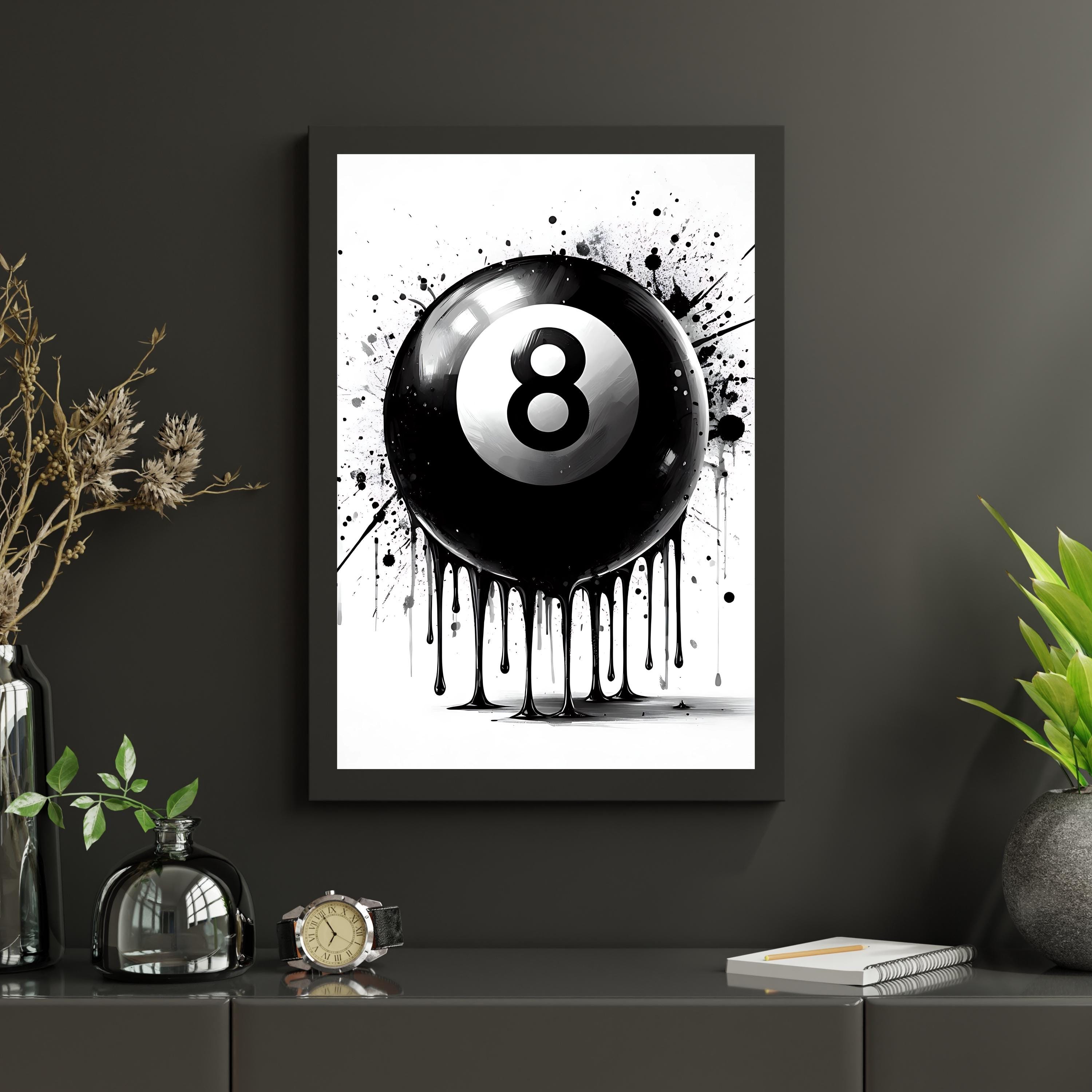 8-ball Drip Art Digital Poster Set (3 Pieces) –lucky Ball Wall Art in ...