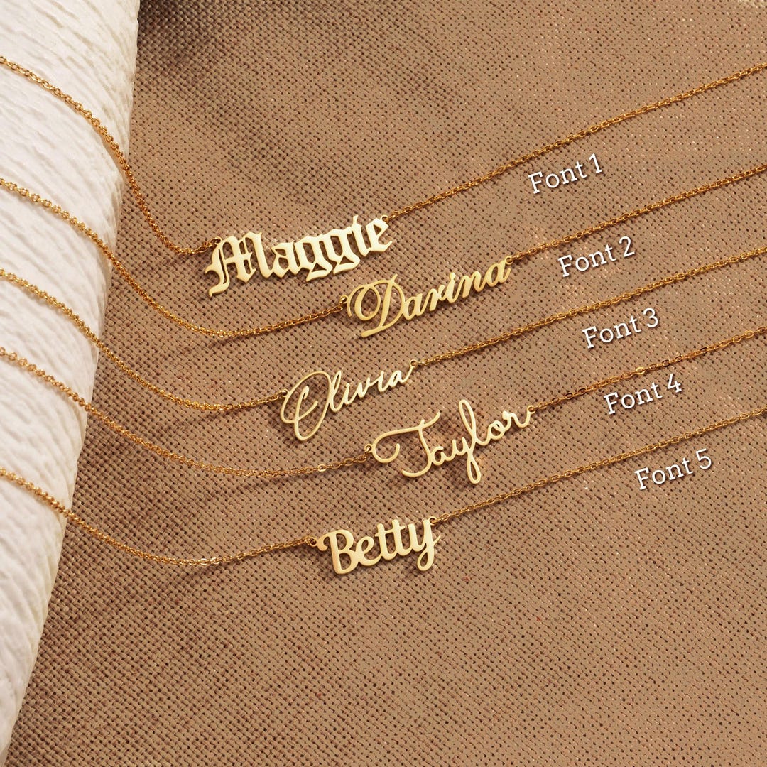 Collar con nombre en oro de 14 quilates, collar personalizado con ...