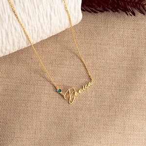 Handmade Birthstone Name Necklace, Personalized Name Necklace, Necklace ...