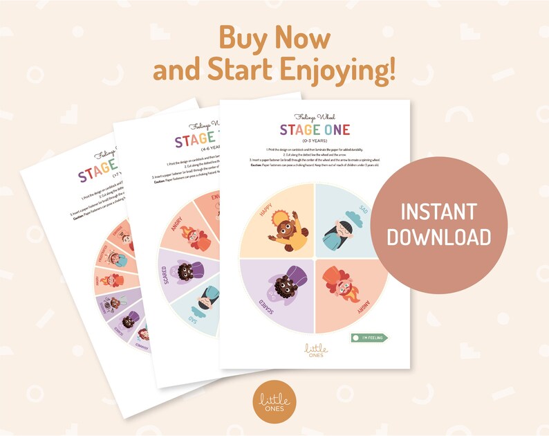 Feelings Wheel | Ready to Print Emotions | School Counselor Chart ...