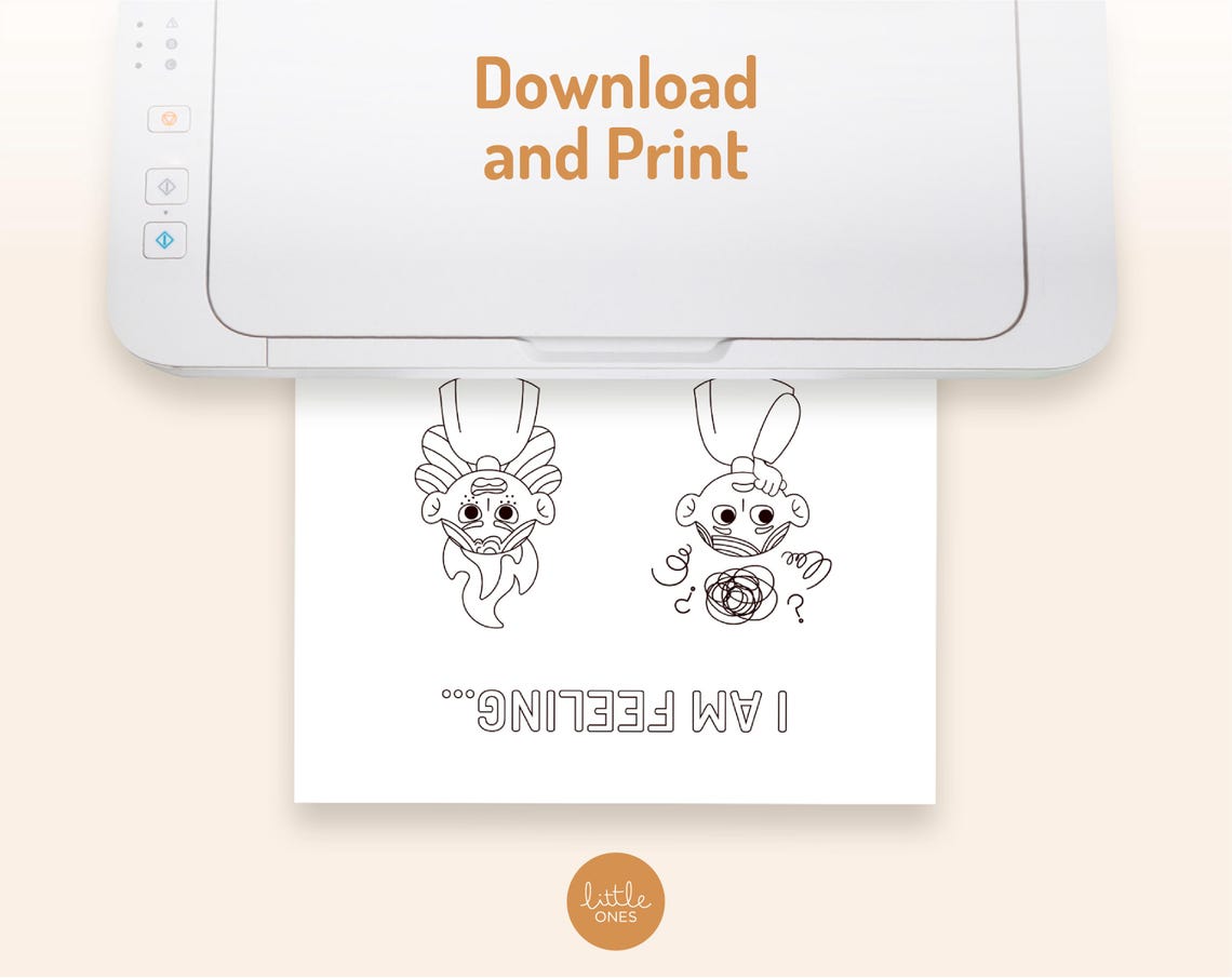 Feelings Coloring Pages for Kids| Ready to Print Emotions | School ...