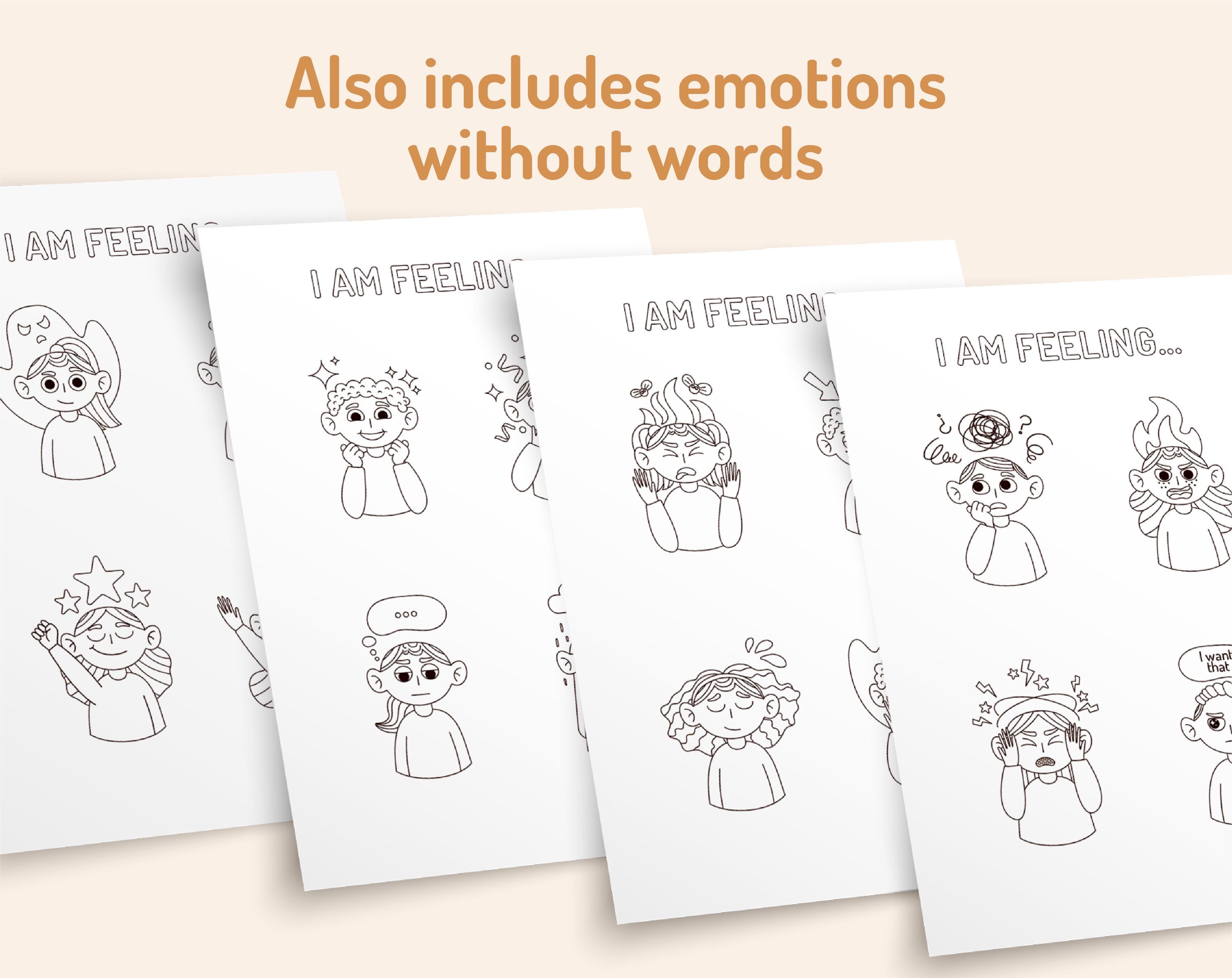 Feelings Coloring Pages for Kids| Ready to Print Emotions | School ...