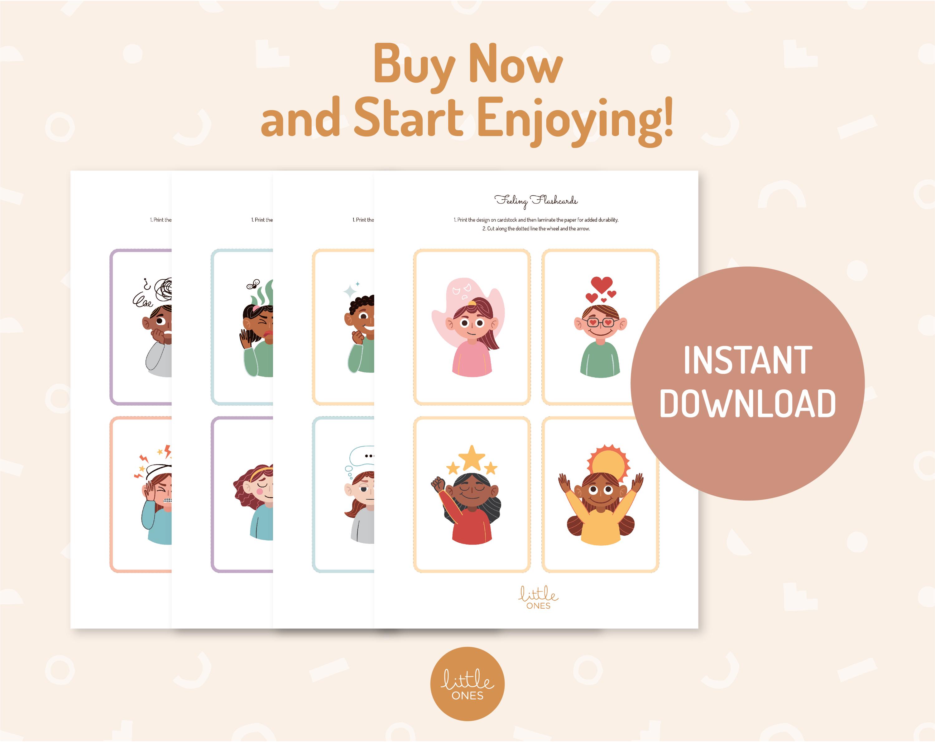 Feeling Face Flashcards | Ready to Print Emotions | School Counselor ...
