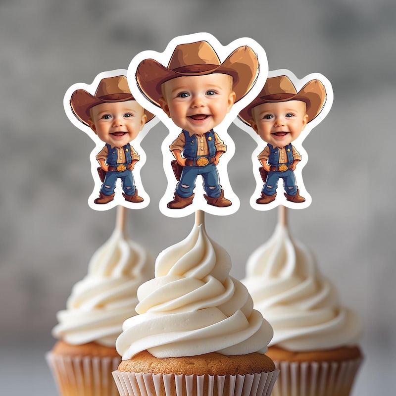 Rodeo Cup Cake Toppers - Etsy