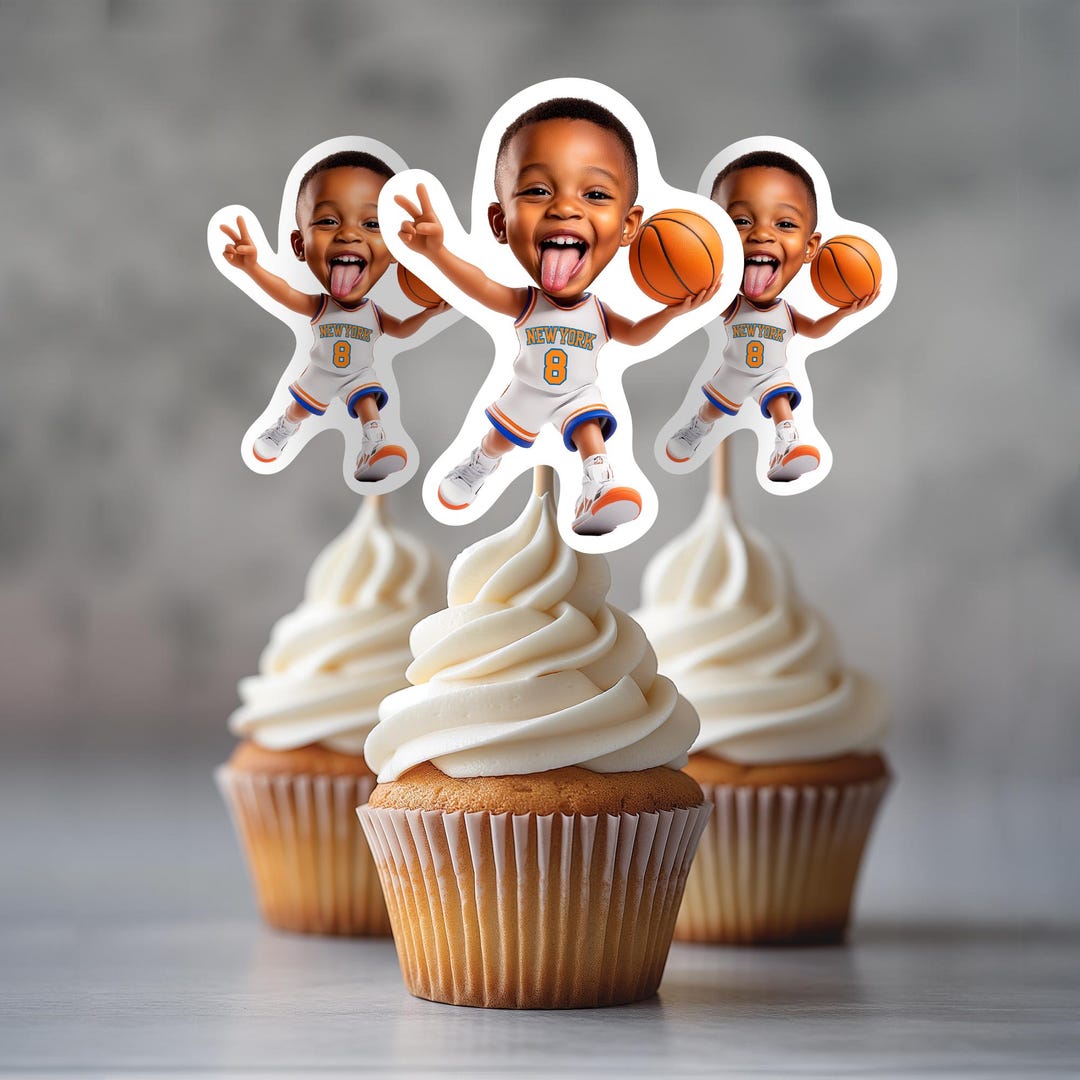 Personalized Basketball Cupcake Toppers: New York Knicks Fan Party ...