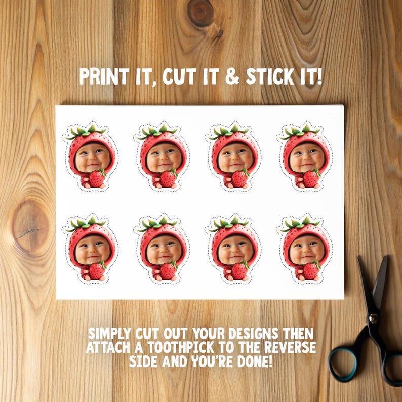 First Birthday Cupcake Toppers | Berry First Birthday Theme Printable ...