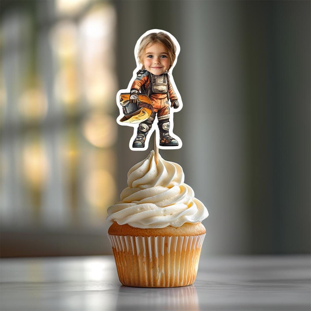 Custom Motocross Driver Cupcake Toppers, Printable Motorcycle Party ...