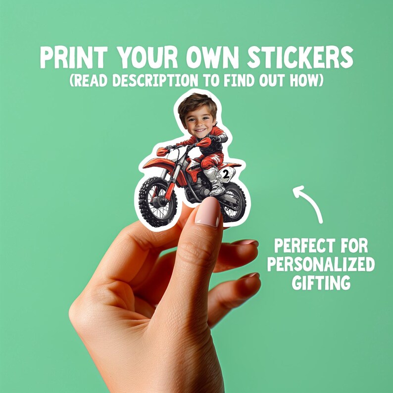 Personalized Motorbike Cupcake Toppers, Custom Dirt Bike Birthday Party ...