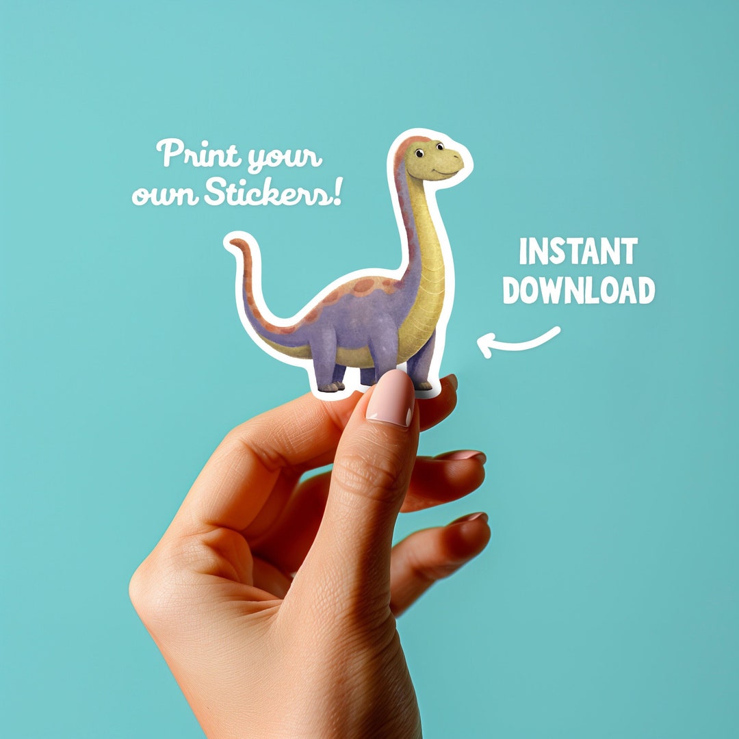 Printable Dinosaur Stickers, T-rex, Triceratops, & More, Print and Cut ...