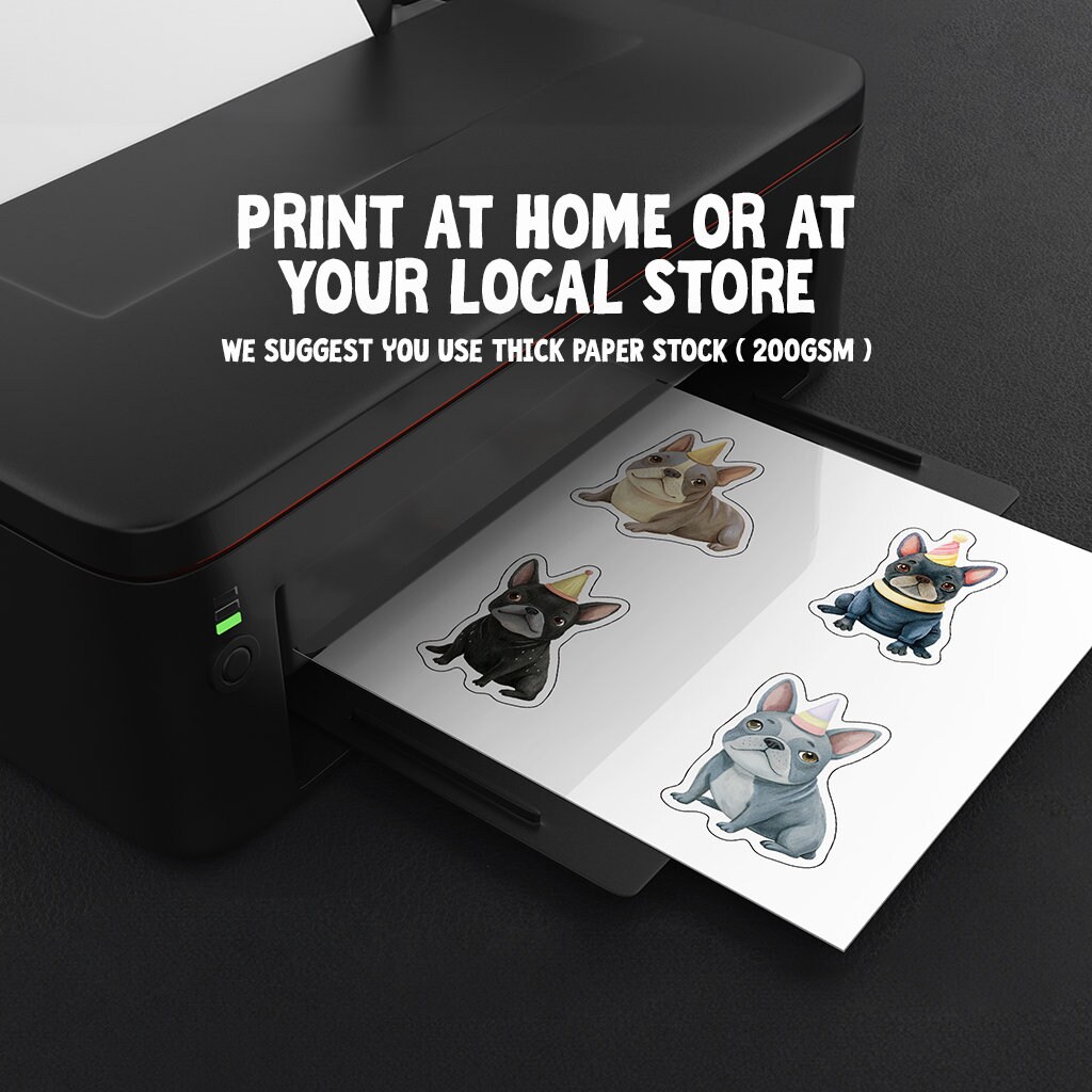 French Bulldog Cupcake Toppers Funny Frenchies in Birthday Party Hats ...