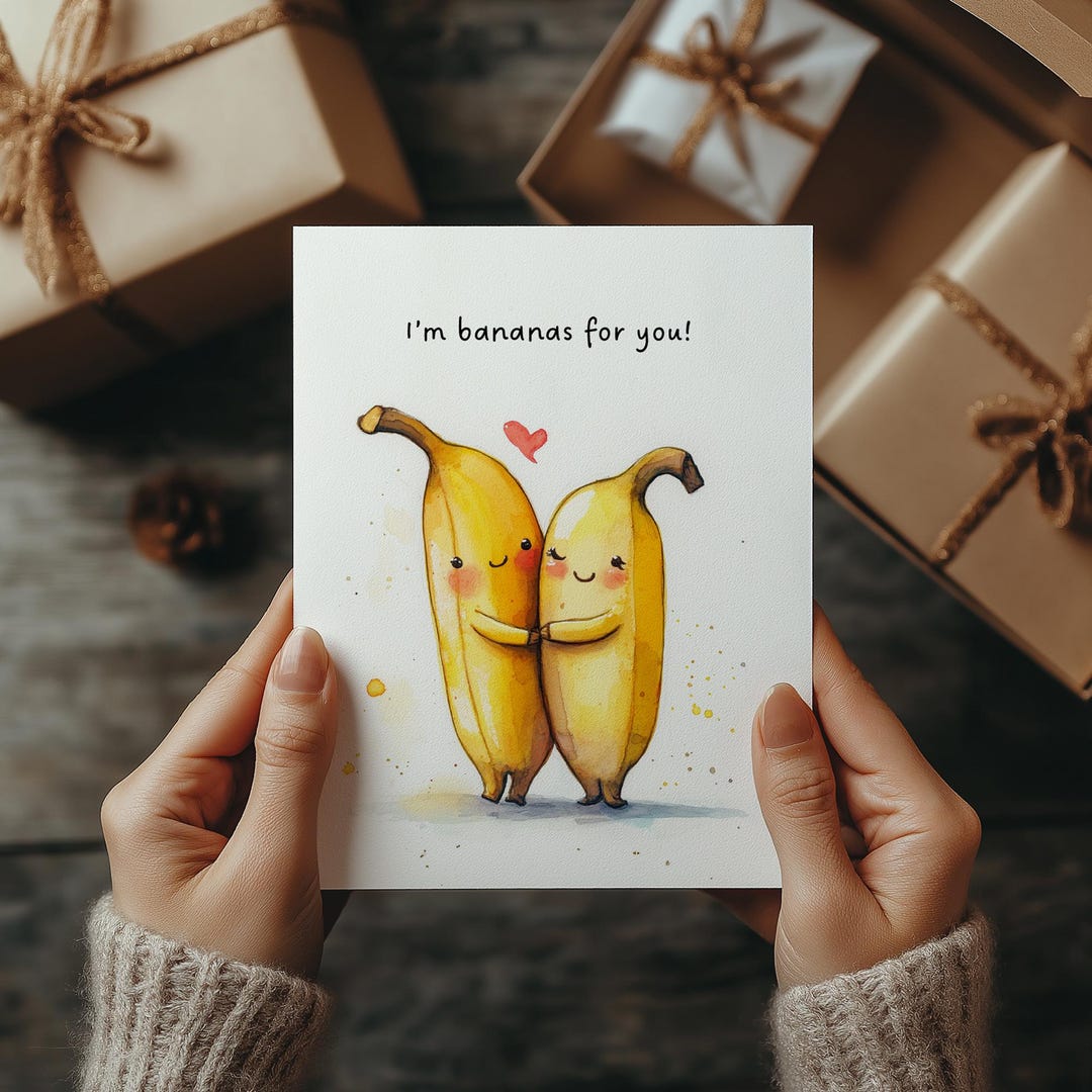 I'm Bananas for You Printable Card, Card for Your Crush, Funny Card ...