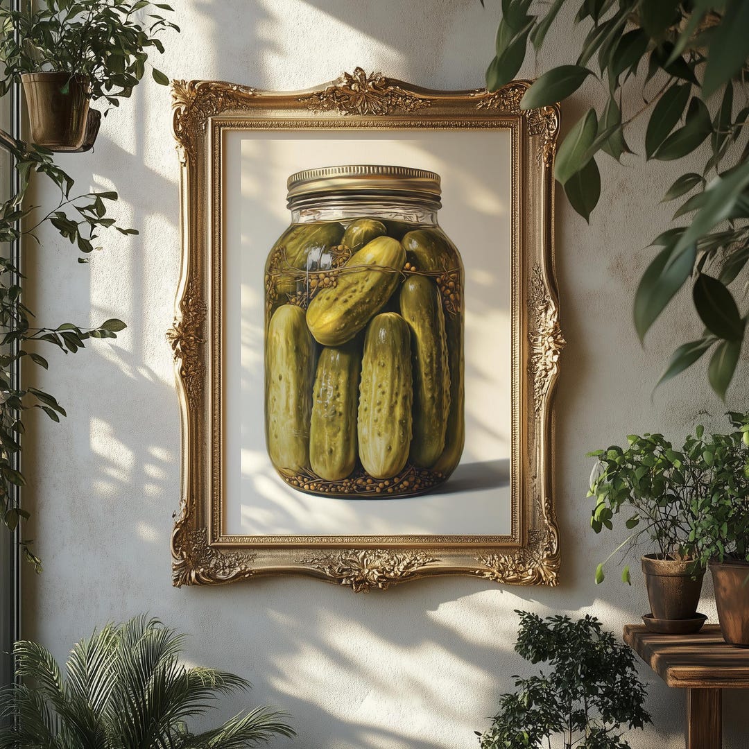 Pickle Poster Print, Funny Pickle Art, Gifts for Foodies, Pickle Decor ...