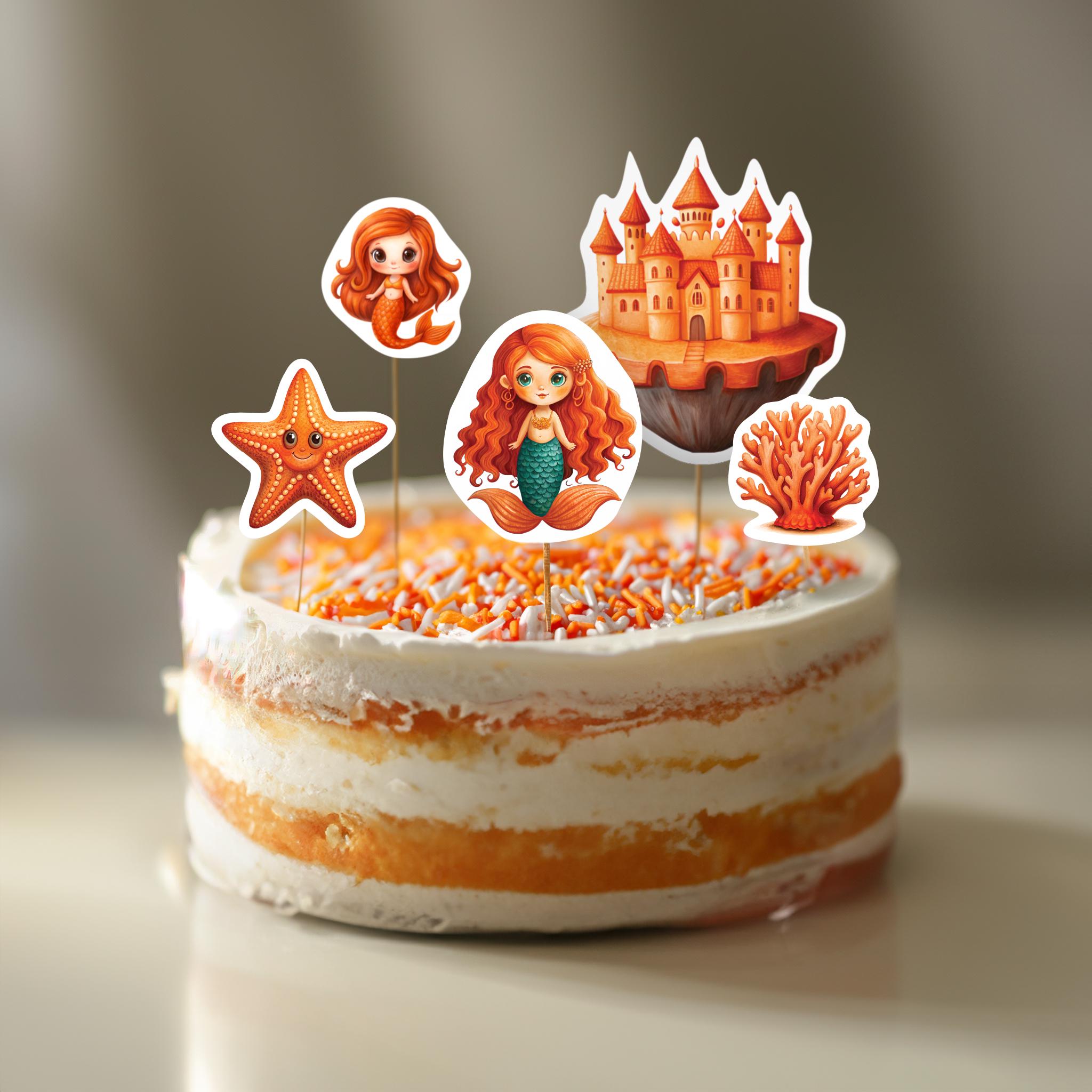 Mermaid Cupcake Topper Printable, Mermaids Theme Cutouts, Under the Sea ...